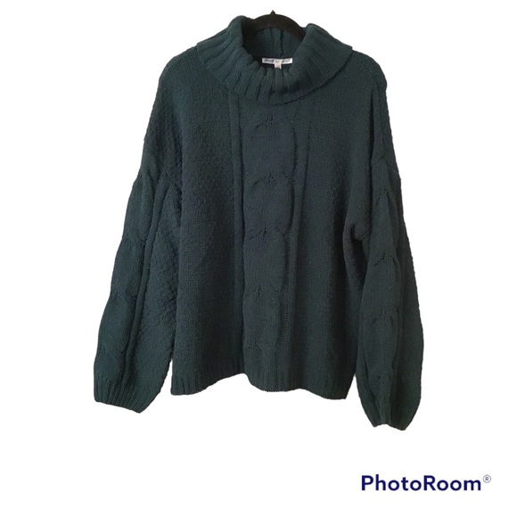 Seven7 | Sweaters | Seven Chenille Sweater Large Green Teal Large 23 ...